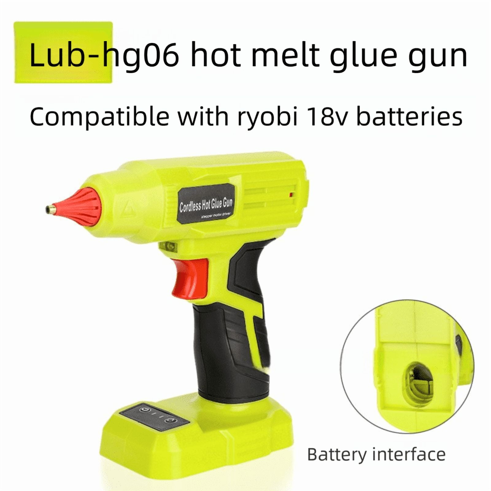 Cordless Hot Glue Gun for Ryo.bi 18V Max Lithium-ion Battery, Quick ...