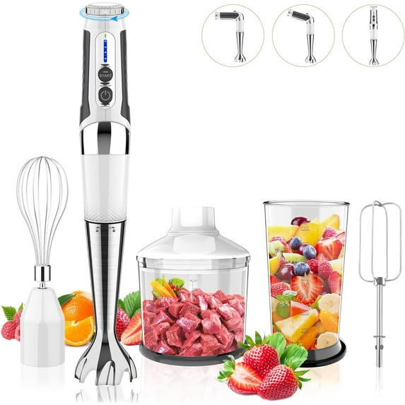 Cordless Immersion Blender: 4-in-1 Rechargeable Electric Hand Blender ...