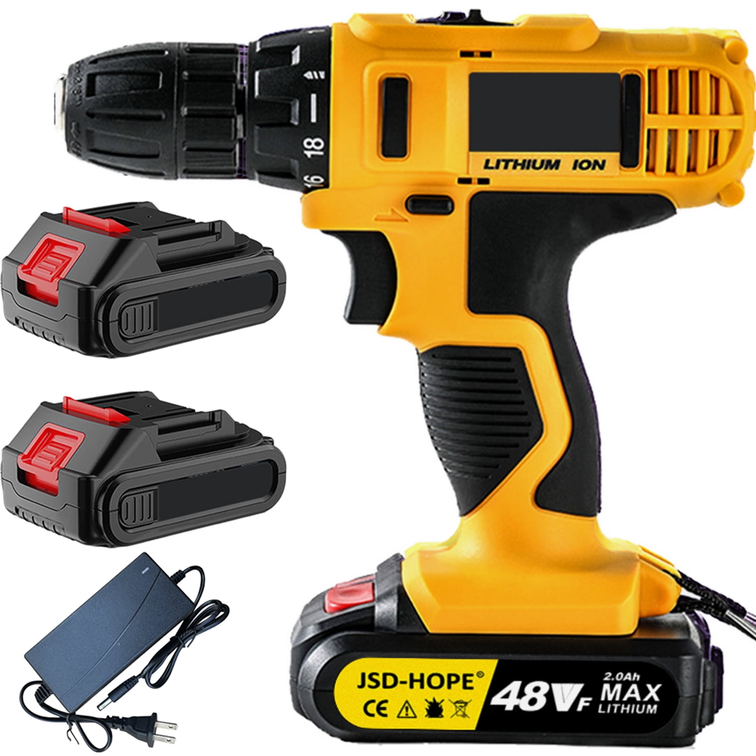 Cordless Impact Drill&Electric Screwdriver 3-in-1 Combo-Multi-Function ...