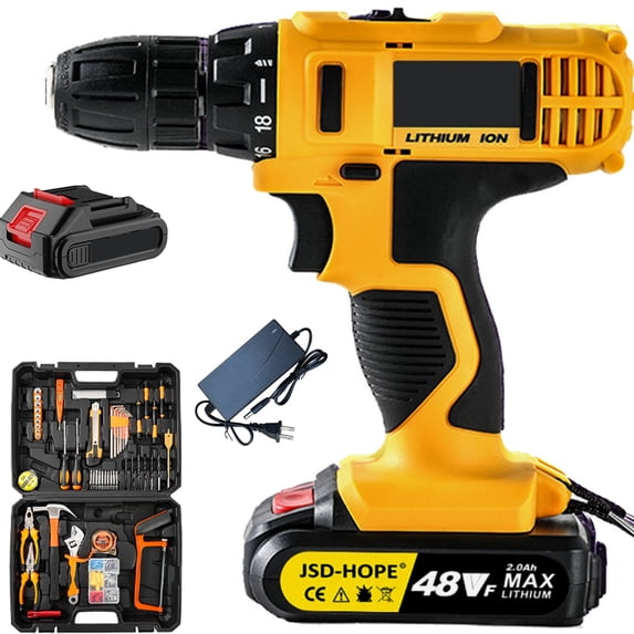 Cordless Impact Drill&Electric Screwdriver 3-in-1 Combo-Multi-Function ...