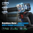 Cordless Impact Wrench 1/2 Inch, 550 ft-lbs(750N.m), 20V Brushless ...