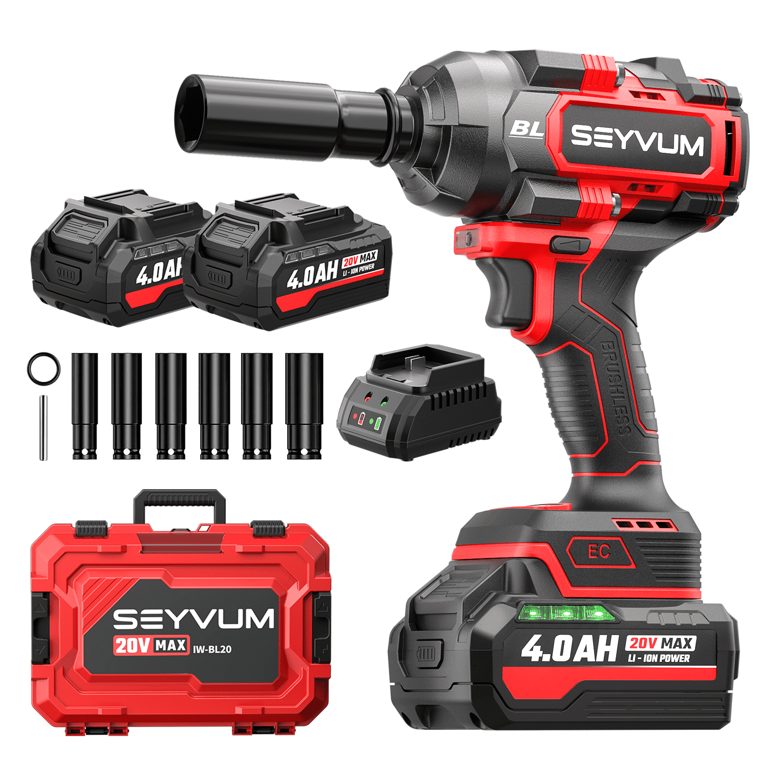 Cordless Impact Wrench 1/2 Inch, 900Ft-lbs (1200N.m) Brushless Impact ...