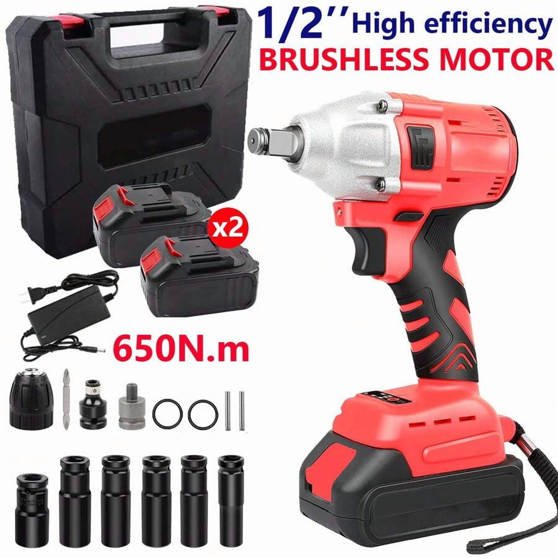 Cordless Impact Wrench 1/2 Inch Brushless High Torque Wrenches 210 Ft ...