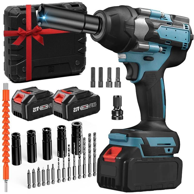 Cordless Impact Wrench 1/2-inch, High Torque 850N.m(672ft), Compact ...
