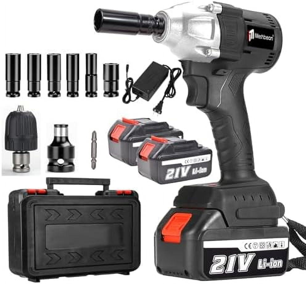 Cordless Impact Wrench 21V Brushless Motor Max Torque 520N.m,Battery ...