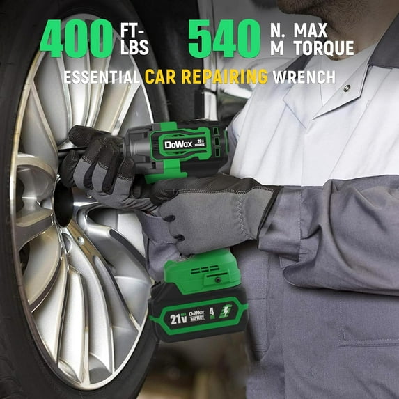 Cordless Impact Wrench, 400Ft-lbs (540N.m) Max Torque, 1/2 Impact Gun w ...