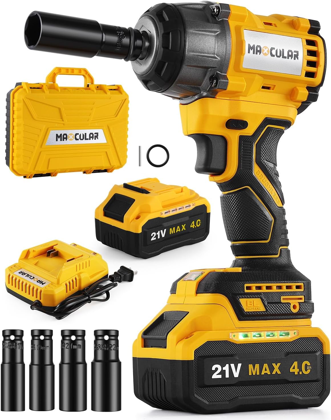 Cordless Impact Wrench 479Ft-lbs (650N.m) High Torque,1/2 inch Impact ...