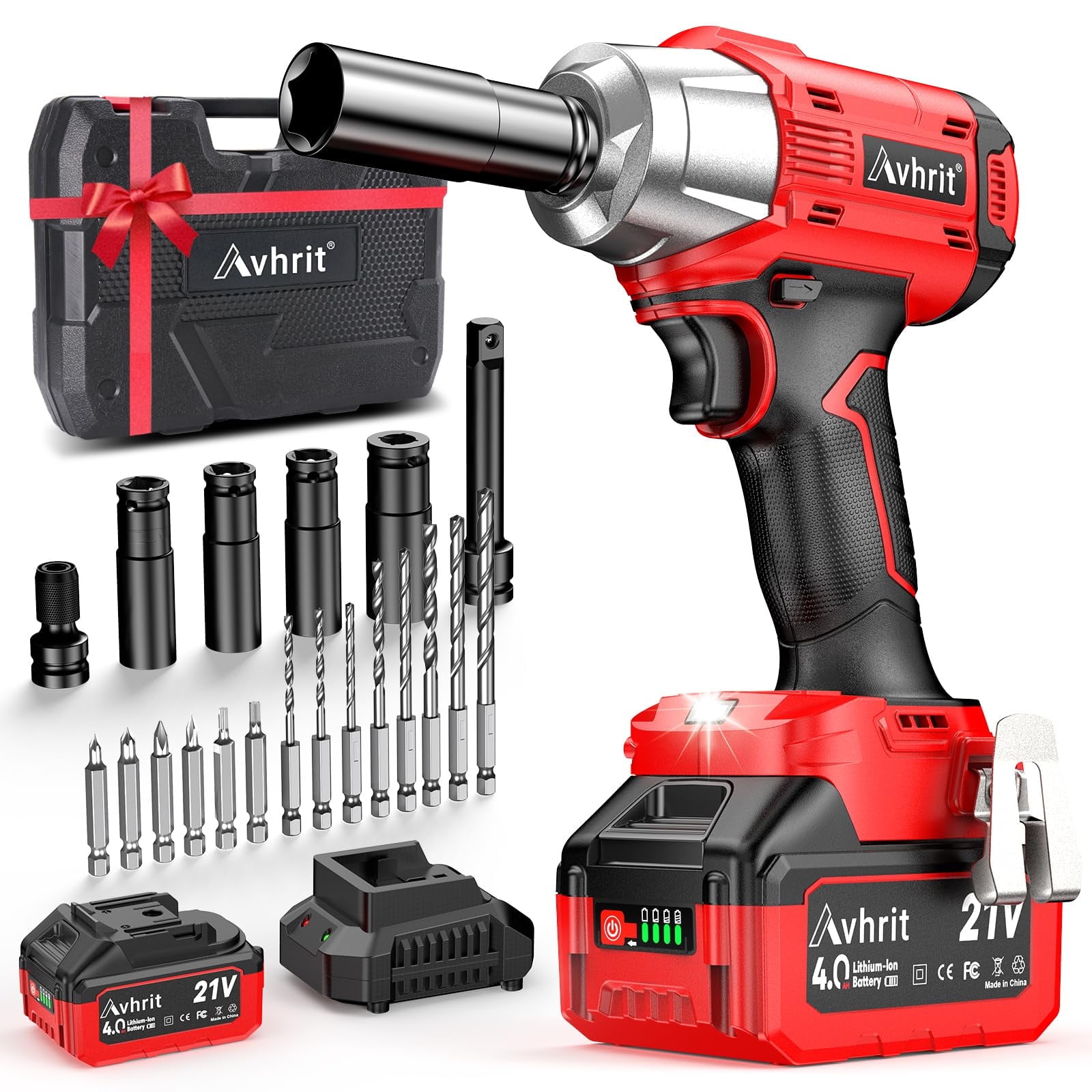 Cordless Impact Wrench, 480Ft-lbs (650N.m) 1/2 Inch Impact Gun ...