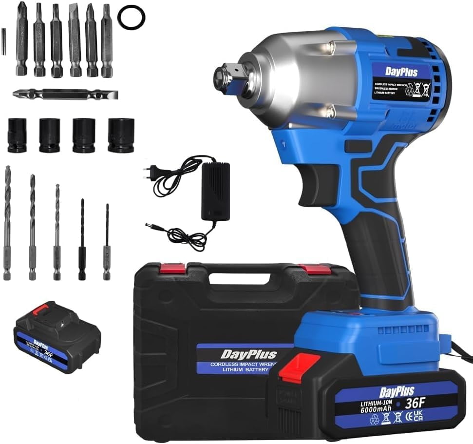 Cordless Impact Wrench Kit 310 Ft-lbs, 1/2 Inch Electric Brushless ...