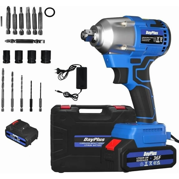 Cordless Impact Wrench Kit 310 Ft-lbs, 1/2 Inch Electric Brushless ...