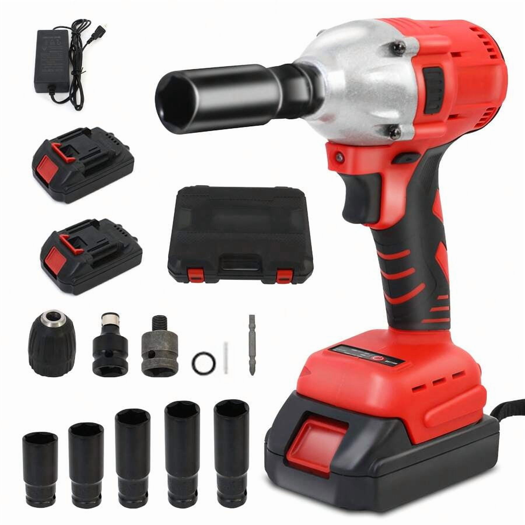 Cordless Impact Wrench, Power 1/2 Inch Brushless Impact Gun, Max Torque 350 Ft-Lbs(450N.M ...