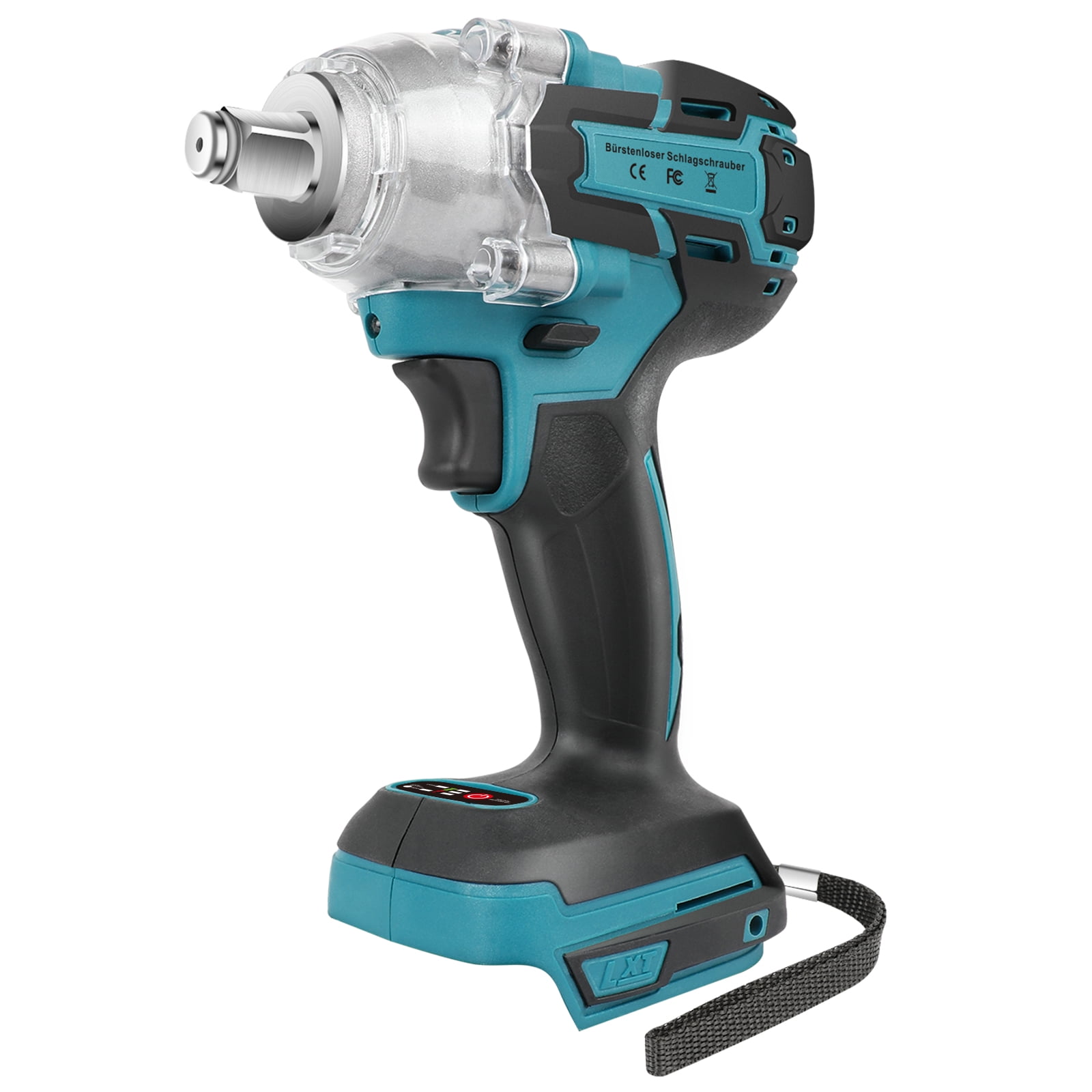 Cordless Impact Wrench with Brushless Motor 1/2" Square Driver LED Work ...