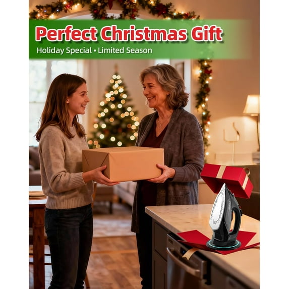 Cordless Iron for Clothes, 1500W Steam Iron with Non-Stick Ceramic ...