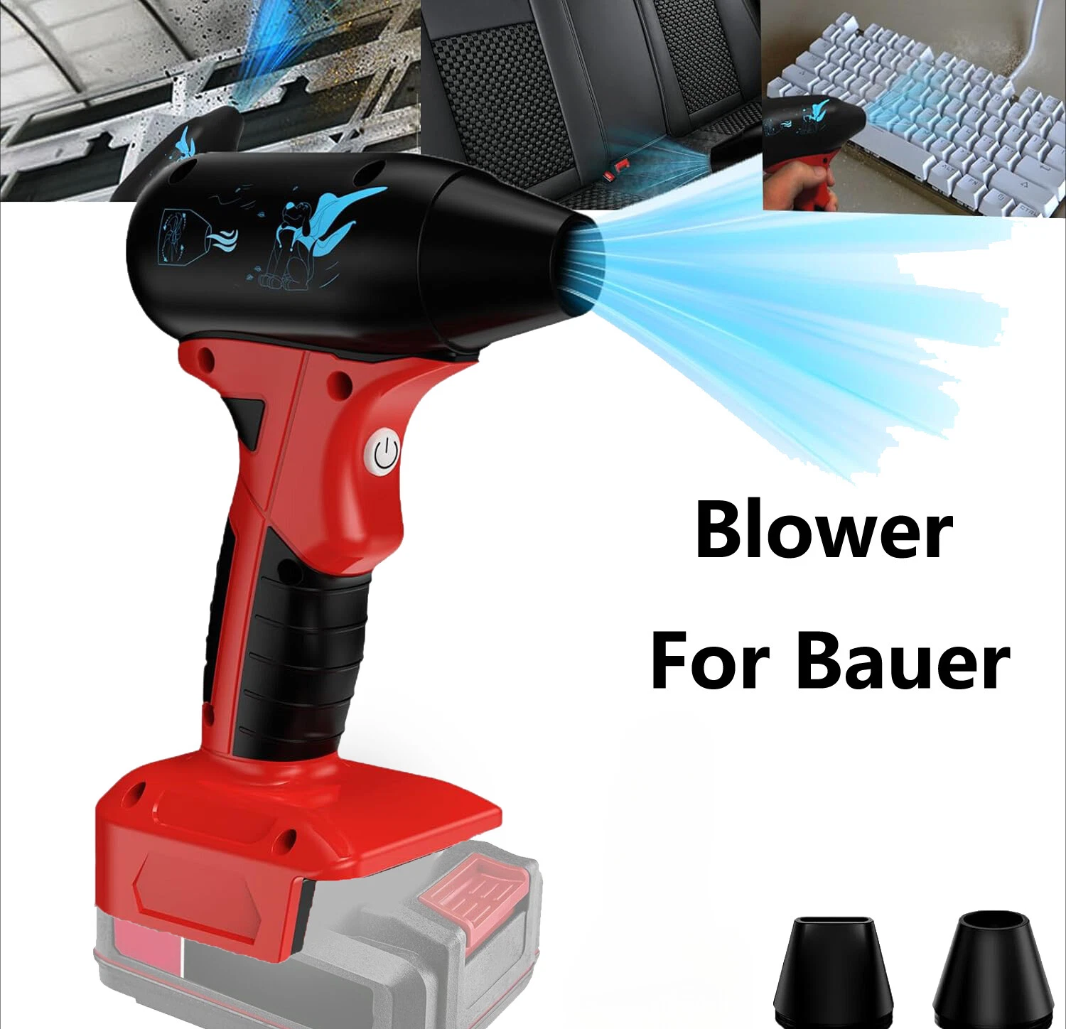 Cordless Jobsite Air Blower for Bauer 20v Battery Electric Leaf Blower ...