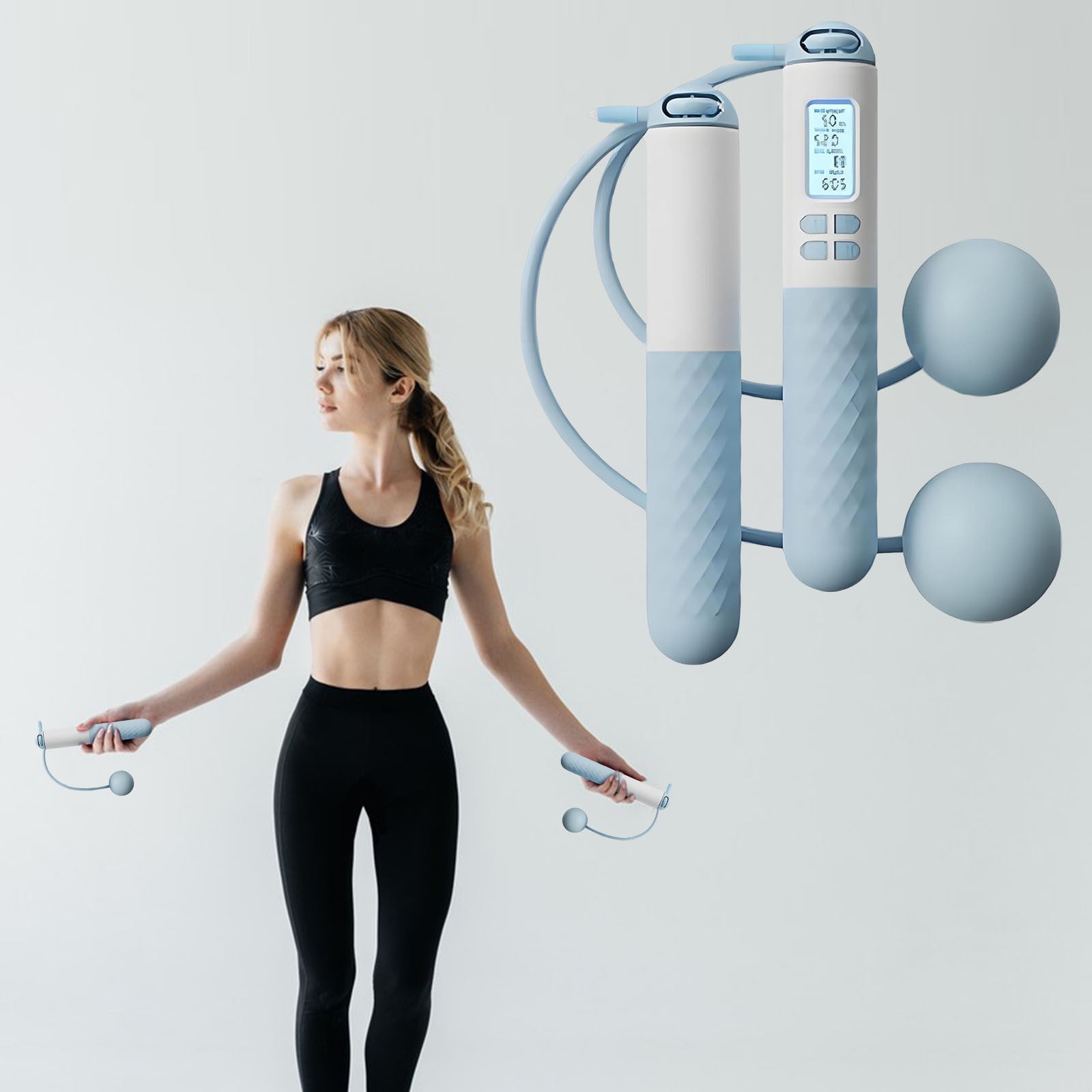 Cordless Jump Rope With Counter,Weighted Skipping Rope For Fitness ...