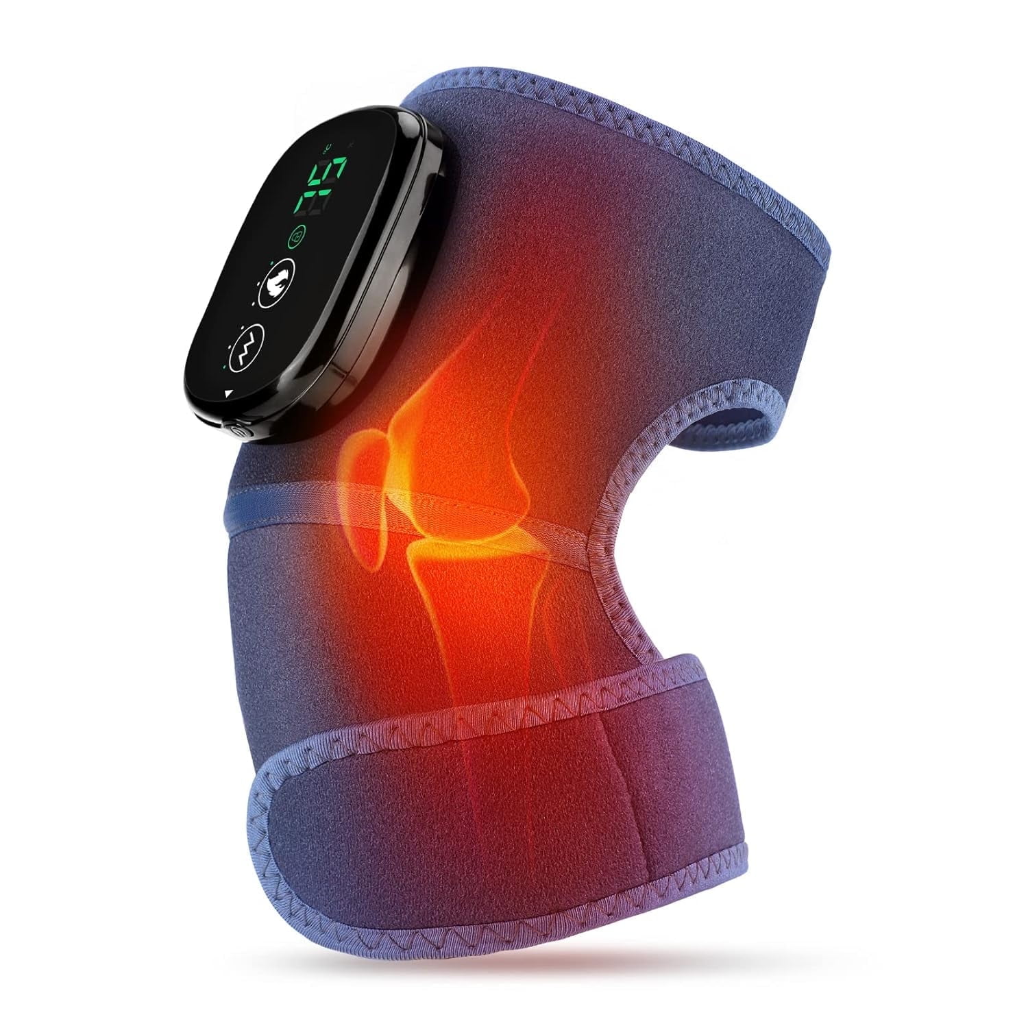 Cordless Knee Massager with Heat and Vibration, Heated Shoulder Brace ...