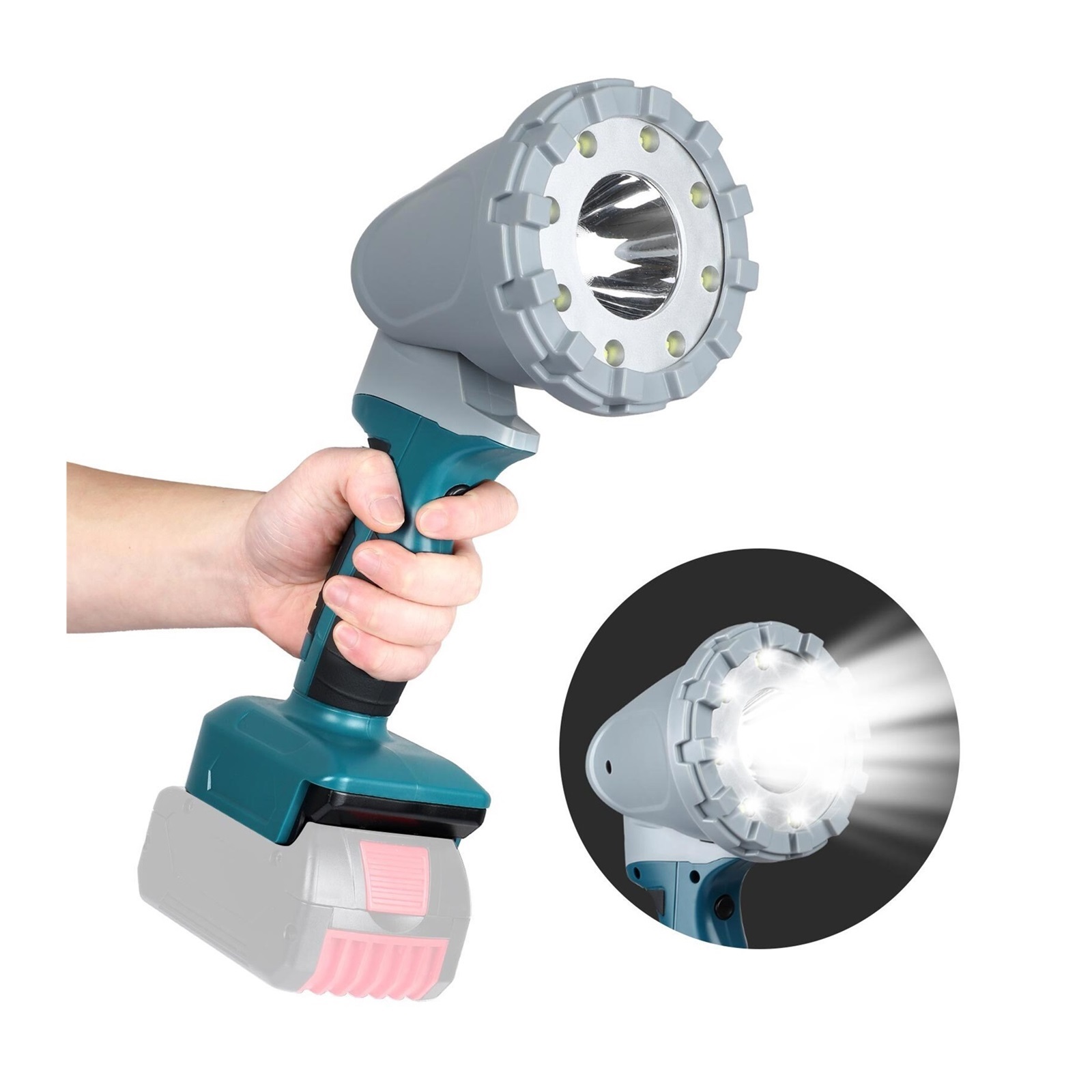 Cordless LED Handheld Light For 14.4V-20V Lithium-ion Battery 1600Lumen ...