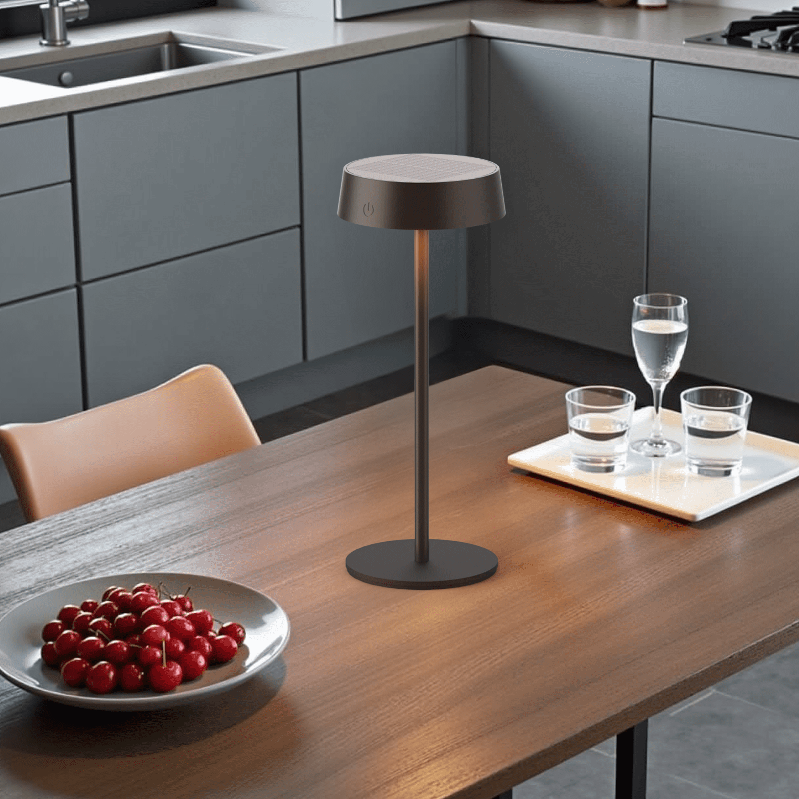 Cordless LED Table Lamp, USB Rechargeable + Solar Powered Outdoor Lamps ...