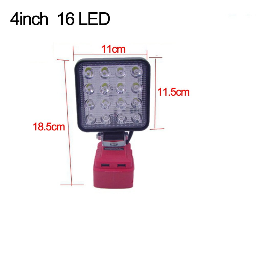 Cordless LED Work Light for 18v battery Flashlight USB Charing Port for ...
