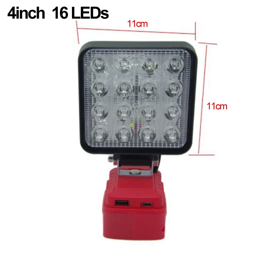 Cordless LED Work Light for 18v battery Flashlight USB Charing Port for ...