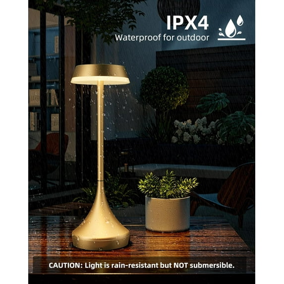 Cordless Lamp, 6000mAh, Outdoor Waterproof, Touch Control, Dimmable, 3 ...