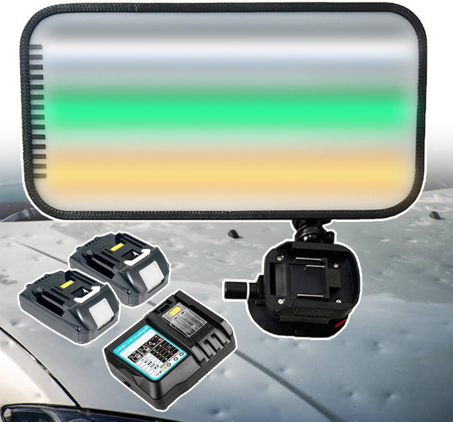 Cordless Lamp Tools Portable Car Dent Light with 2 Rechargeable Battery ...