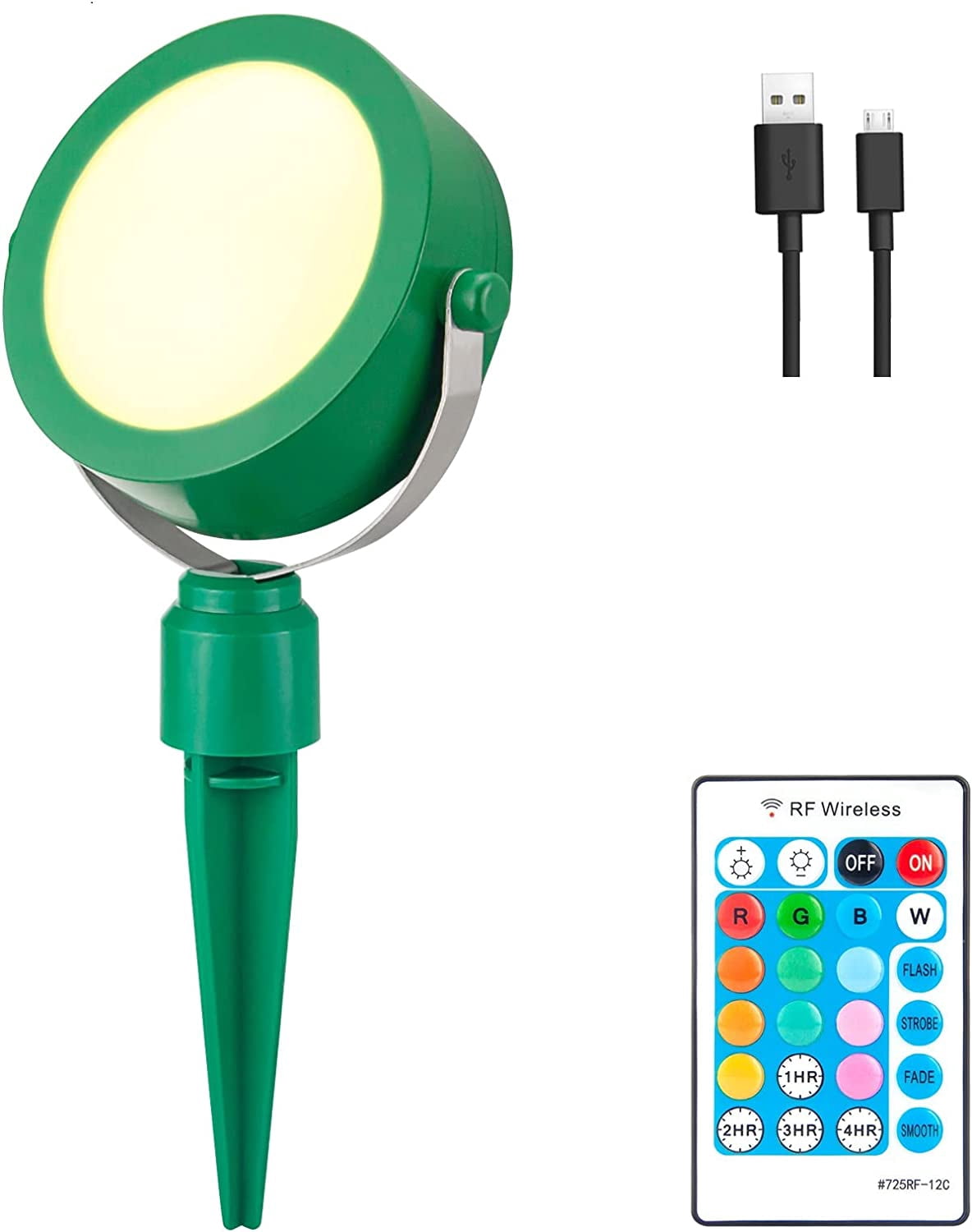 Cordless Landscape Light Rechargeable, Color Changing Planter Spotlight ...