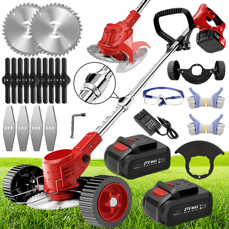 Cordless Lawn Trimmer Weed Wacker - 21V Lawn Mower Grass Edger with 2 ...