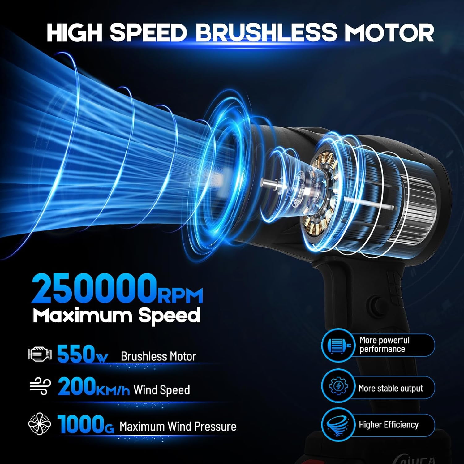 Cordless Leaf Blower with 2×21V 2500mAh Batteries, High-Speed Handheld ...