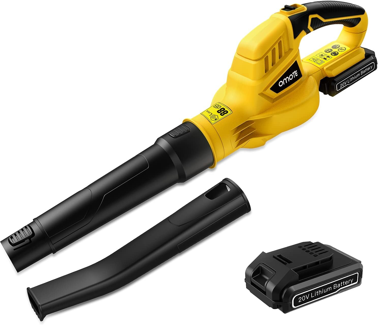 Cordless Leaf Blower, 20V 2.0Ah Battery and Charger Included, Low Noise ...