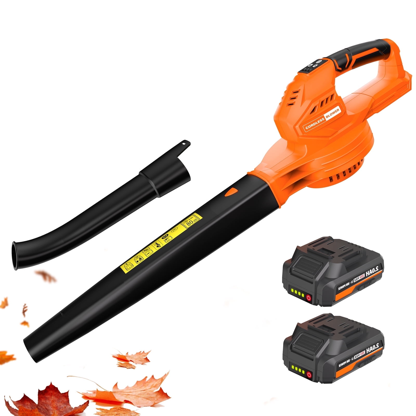 Cordless Leaf Blower - 20V Electric Leaf Blower with 2 X 2.0Ah ...