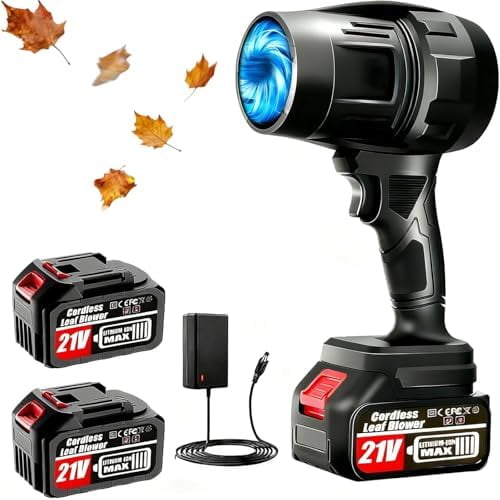Cordless Leaf Blower 21V, 400,000 RPM Turbo Handheld Electric Blower ...