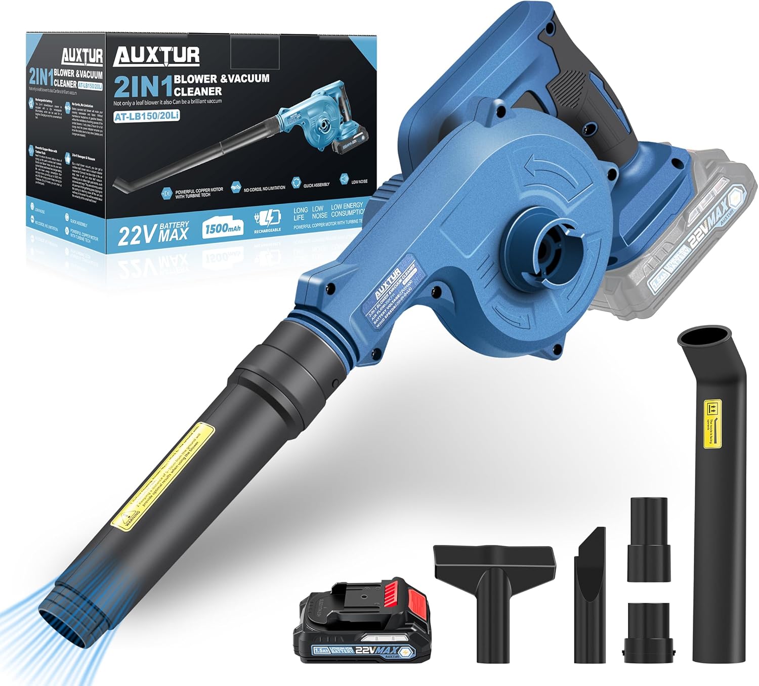 Cordless Leaf Blower with Battery and Charger,22V Lightweight and ...