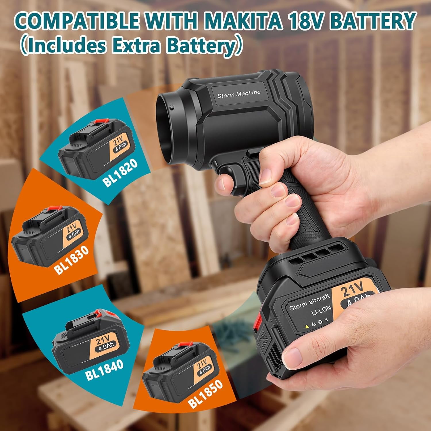 Cordless Leaf Blower Handheld 30000RPM High Speed Electric Blower with ...