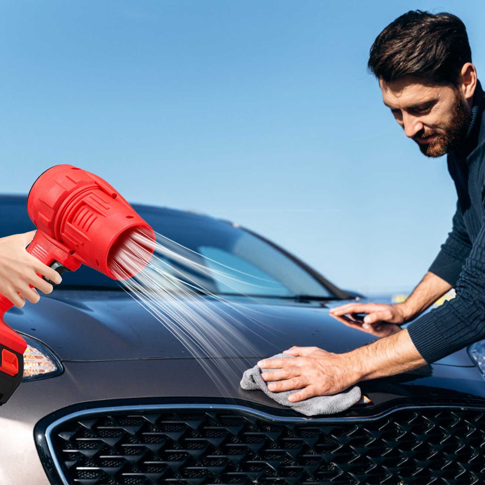 Cordless Leaf Blower Handheld Turbo Jet Blower Lightweight Cordless ...