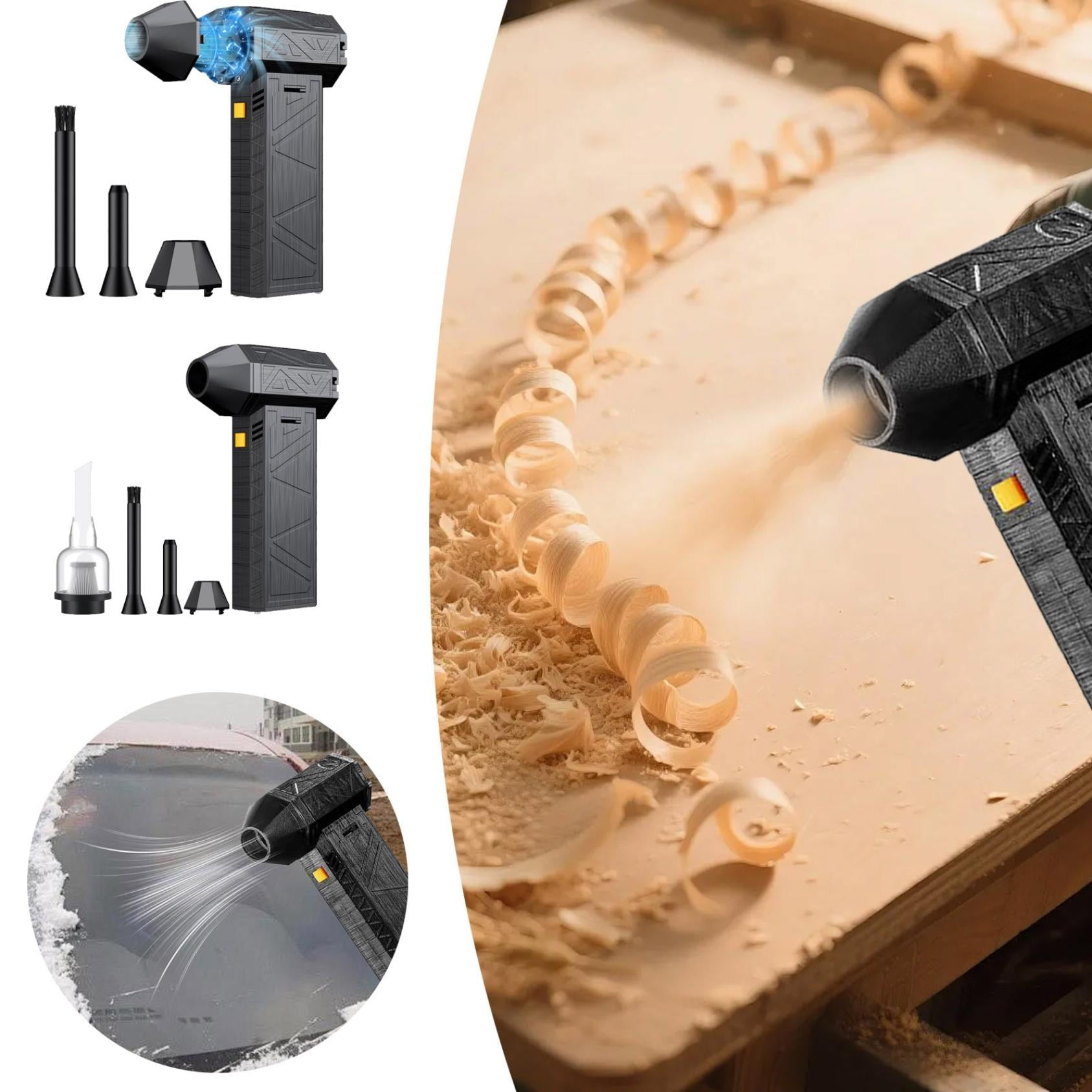 Cordless Leaf Blower, High Power Electric Blower with Adjustable Speeds ...