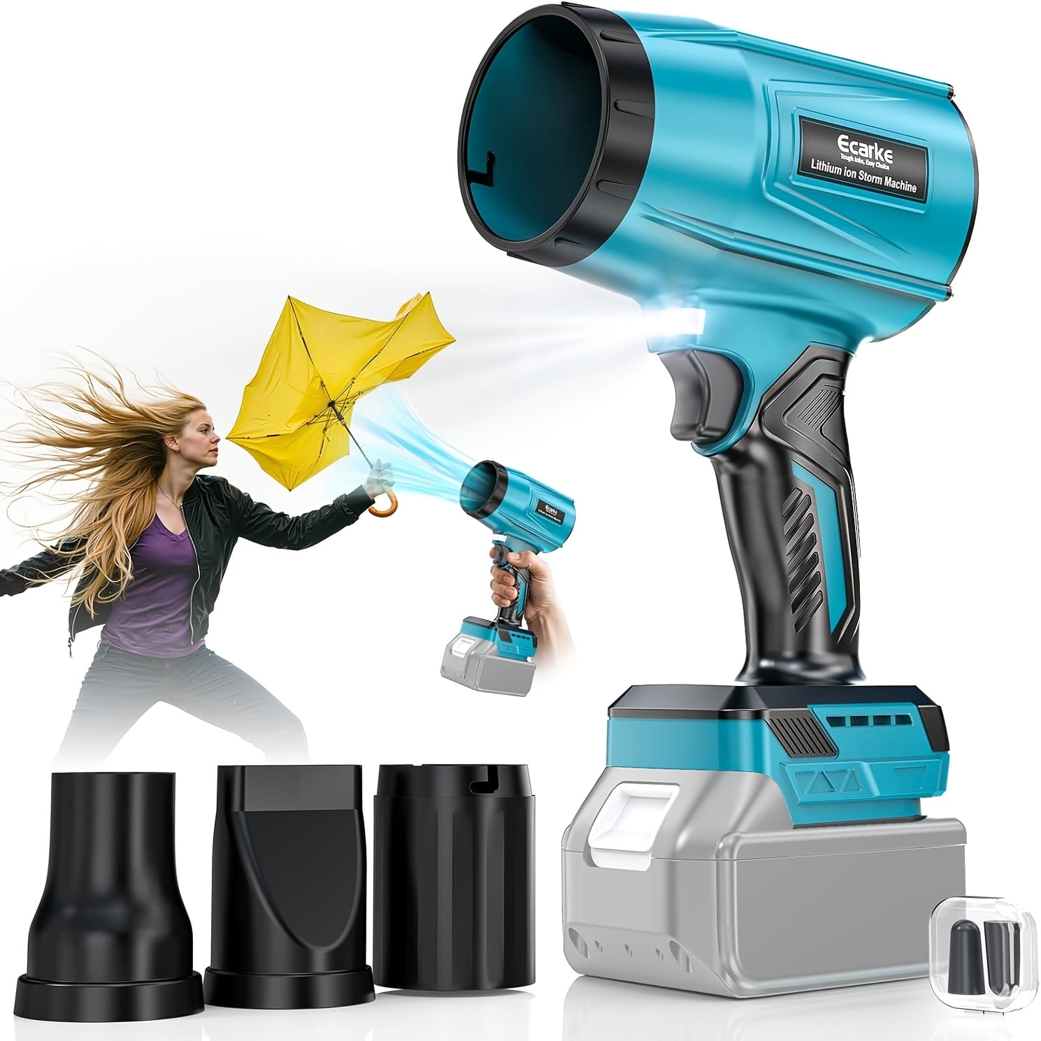 Cordless Leaf Blower High Power, Handheld Brushed Turbo Jet Blower ...