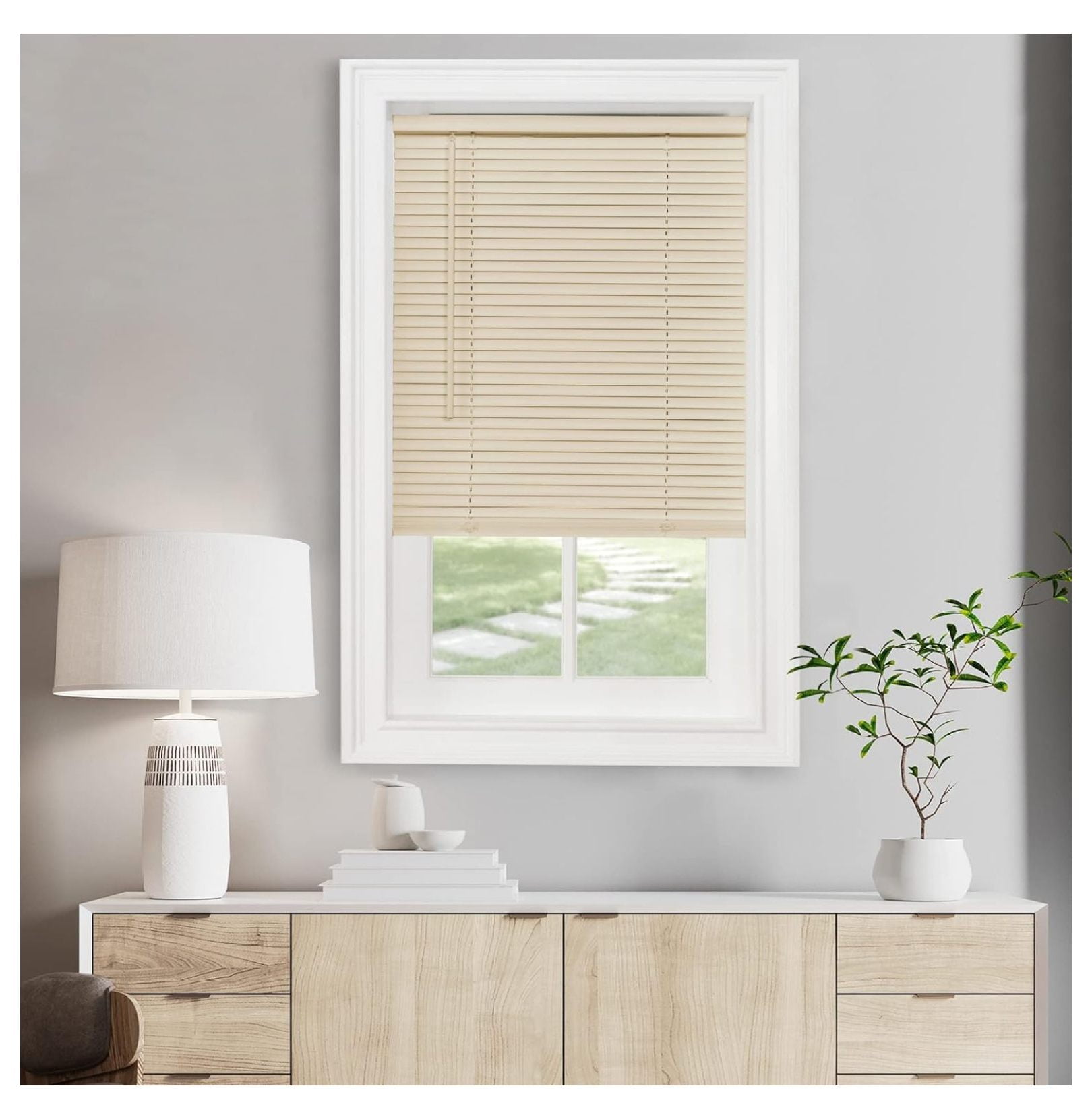 Cordless Light Filtering Mini Blind - 26 Inch Width, 64 Inch Length, 1 ...