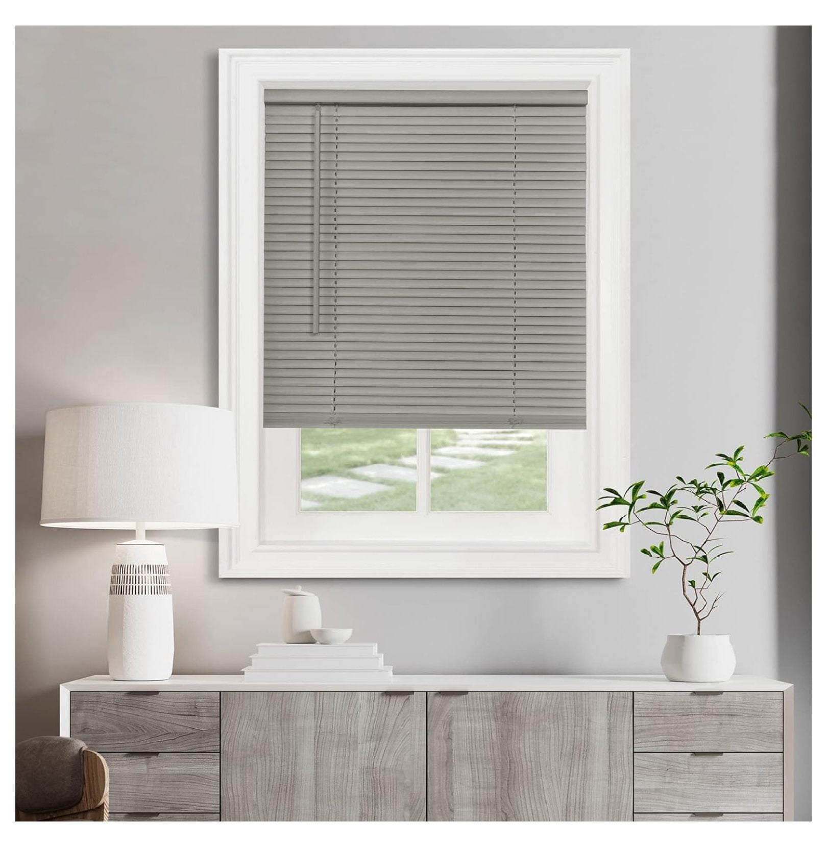 Cordless Light Filtering Mini Blind - 31 Inch Width, 64 Inch Length, 1 ...