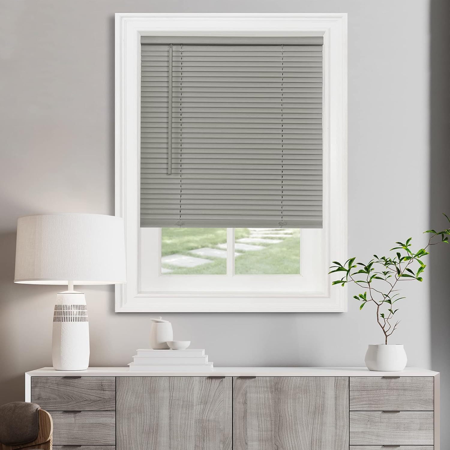 Cordless Light Filtering Mini Blind - 32 Inch Width, 64 Inch Length, 1 ...