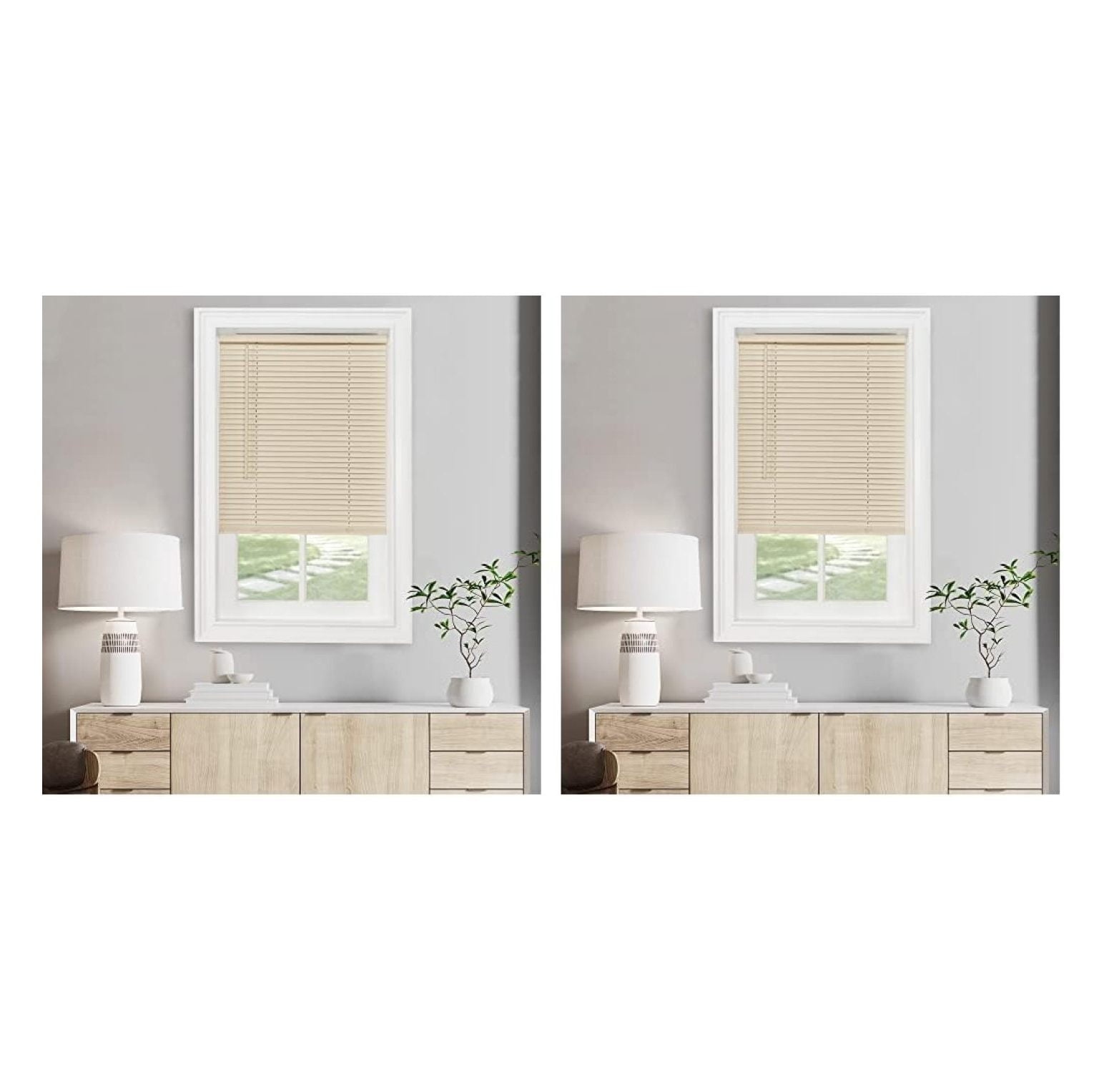 Cordless Light Filtering Mini Blind - 34 Inch Width, 72 Inch Length, 1 ...