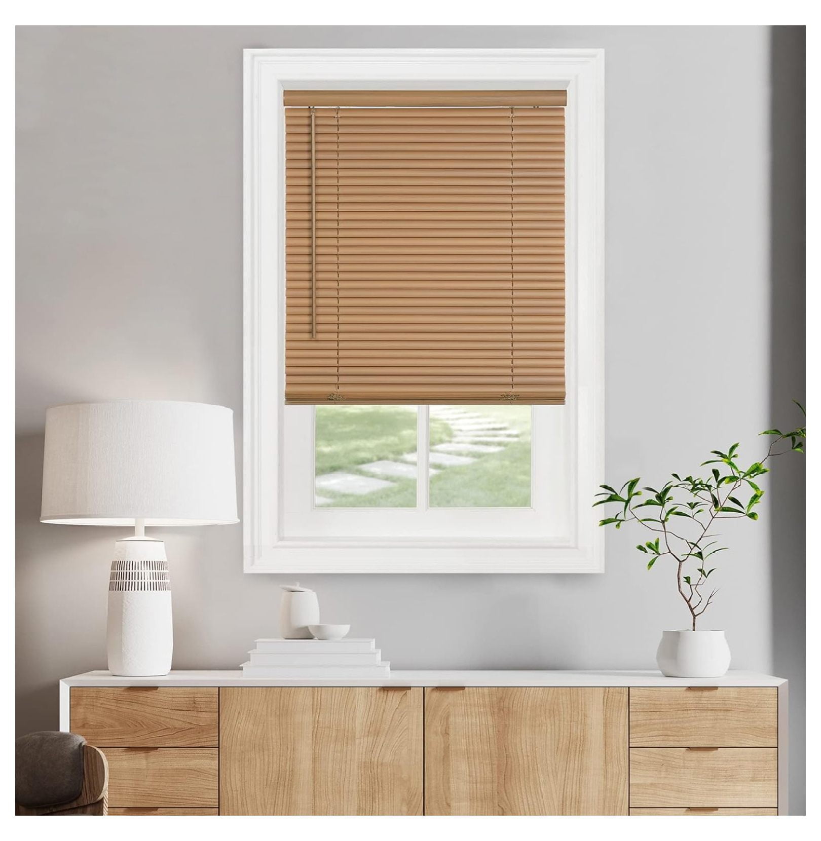 Cordless Light Filtering Mini Blind - 36 Inch Width, 64 Inch Length, 1 ...