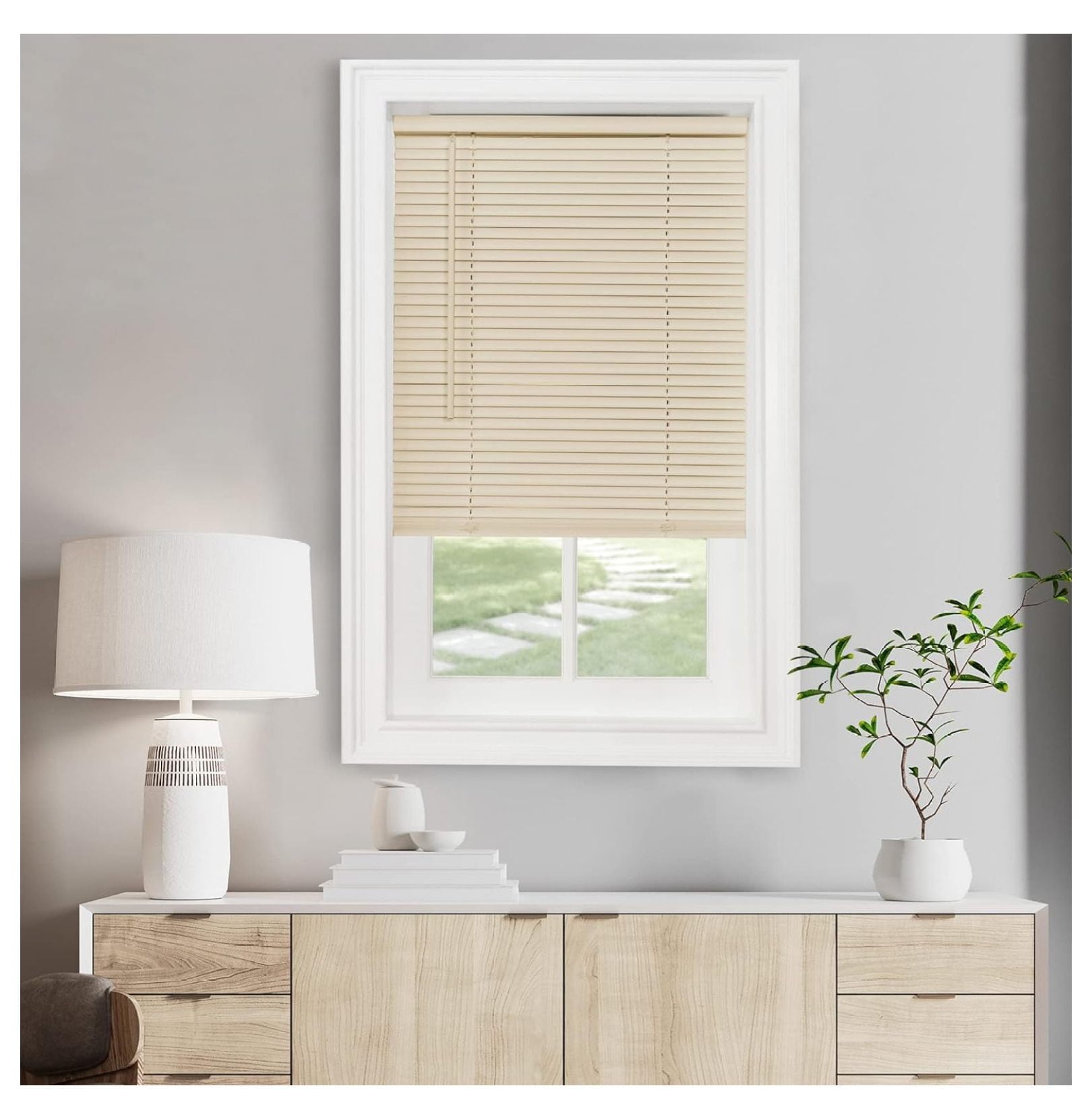 Cordless Light Filtering Mini Blind - 46 Inch Width, 64 Inch Length, 1 ...