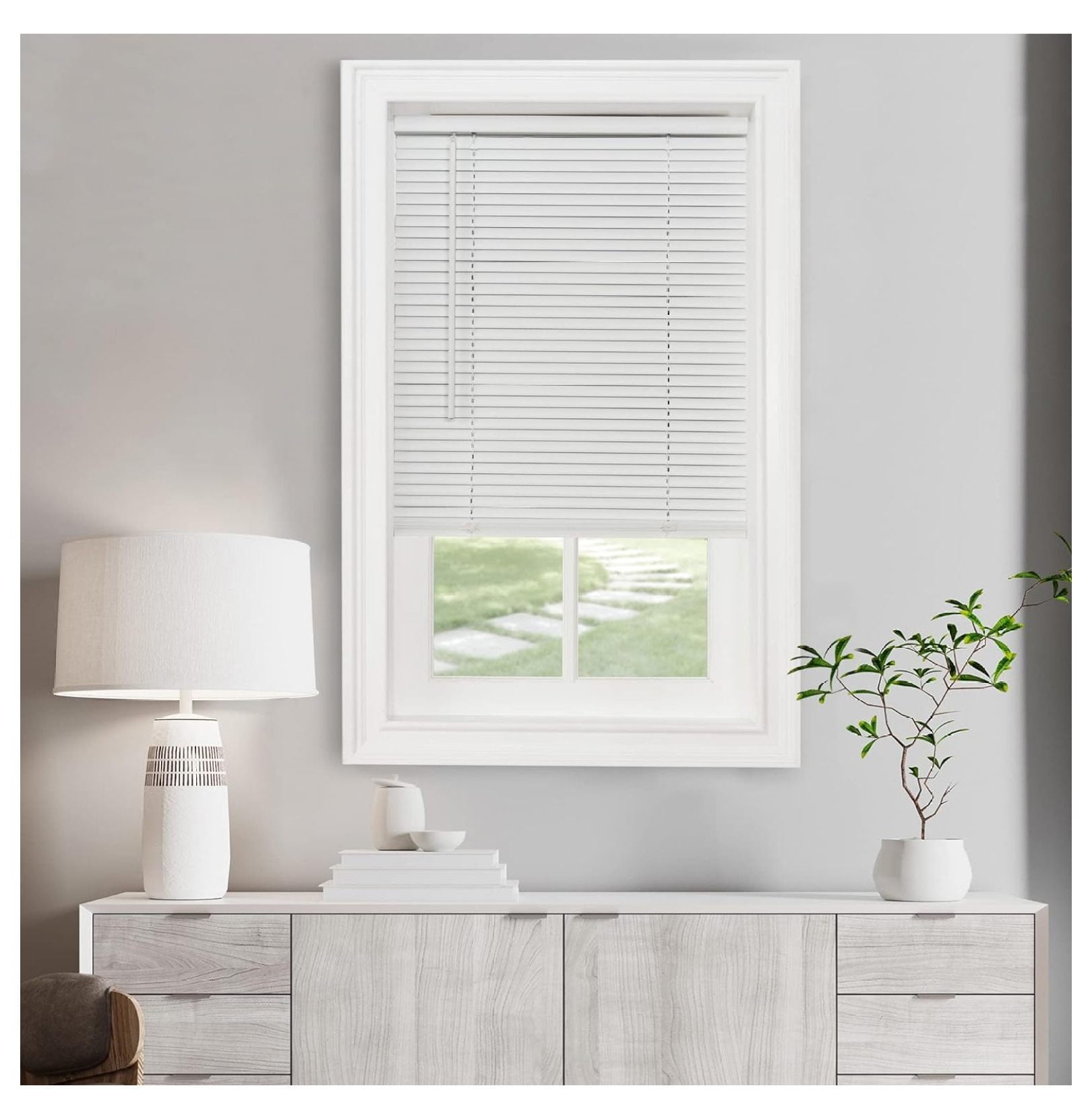 Cordless Light Filtering Mini Blind - 58 Inch Width, 64 Inch Length, 1 ...