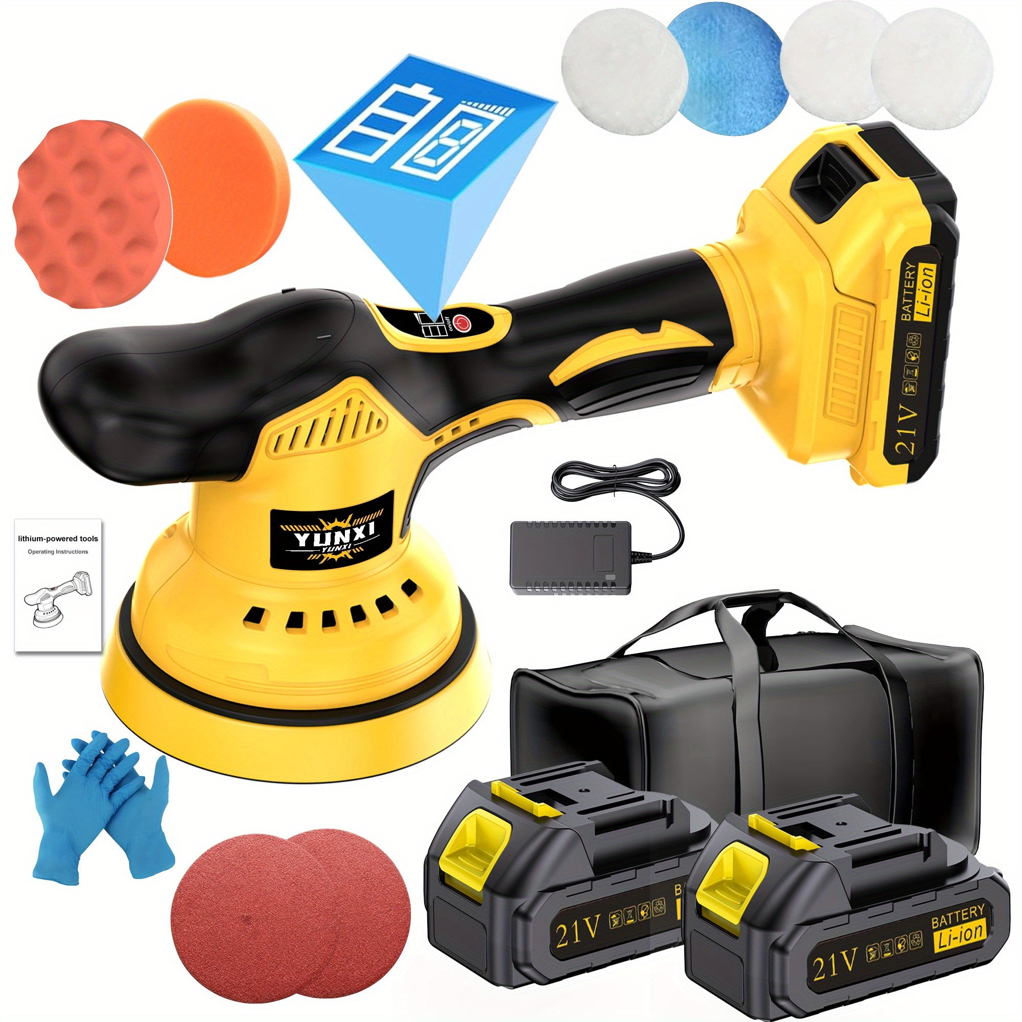 Cordless Lithium-Ion Car Polishing Machine - Compact Design for Car ...