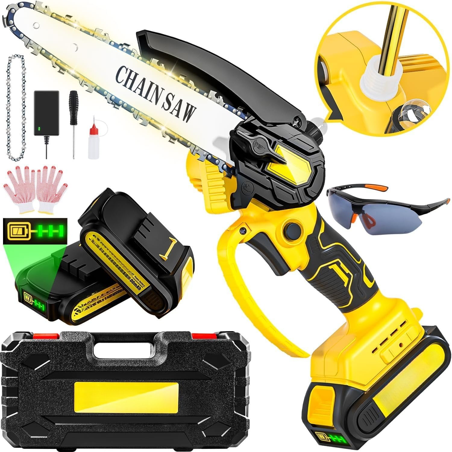 Cordless Mini 6 Inch, Oiler &Tool-Box, One-Hand Handheld Portable ...