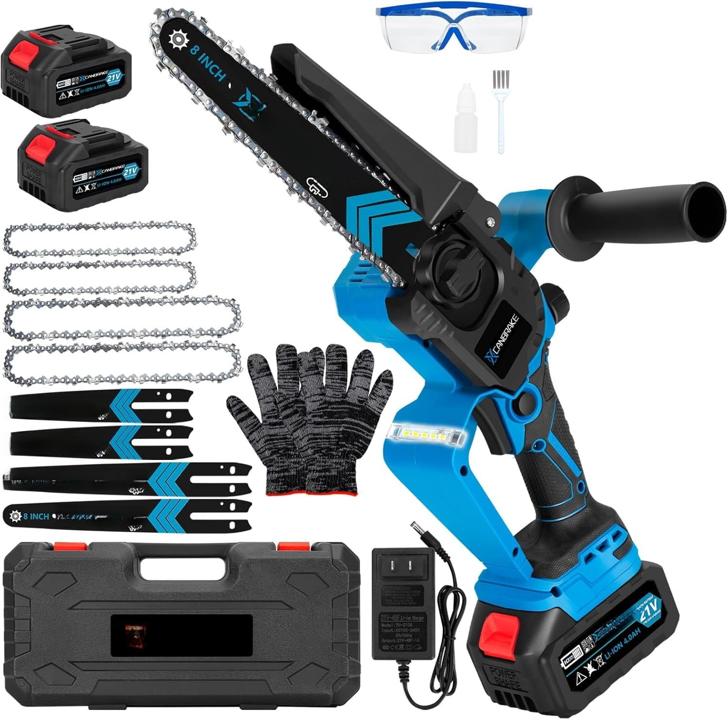 Cordless Mini , 8 inch & 6 inch Portable Handheld Chain with 2 X 4.0Ah ...