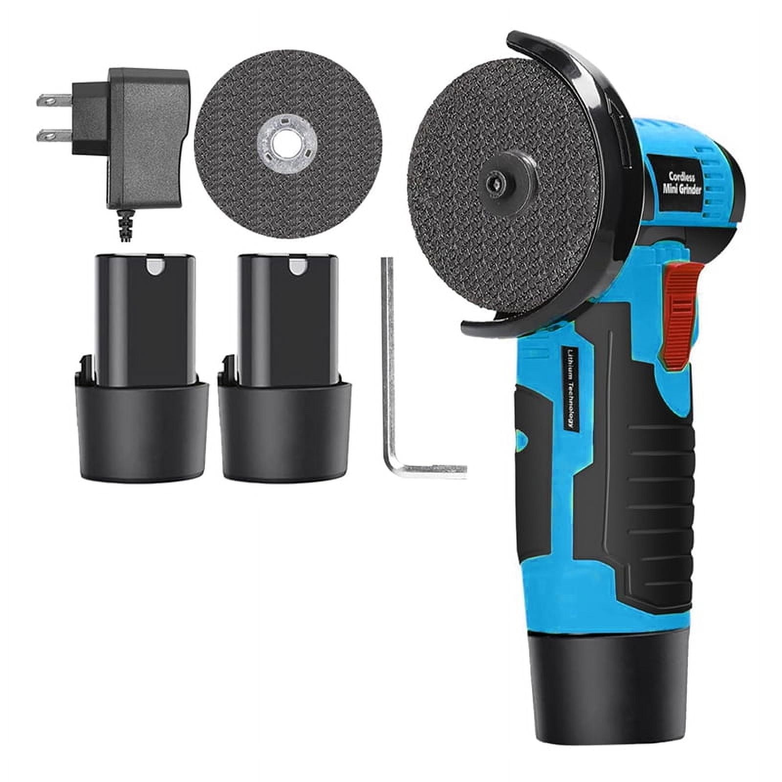 Cordless Mini Angle Grinder, Small Angle Grinder Tool with 2 Pack 12V ...