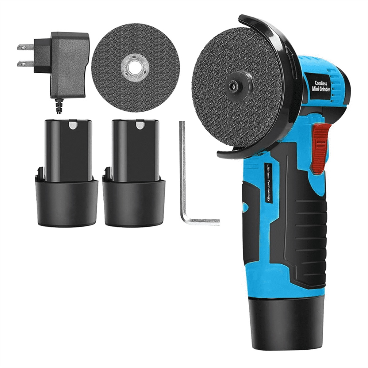 Cordless Mini Angle Grinder, Small Angle Grinder Tool with 2 Pack 12V ...
