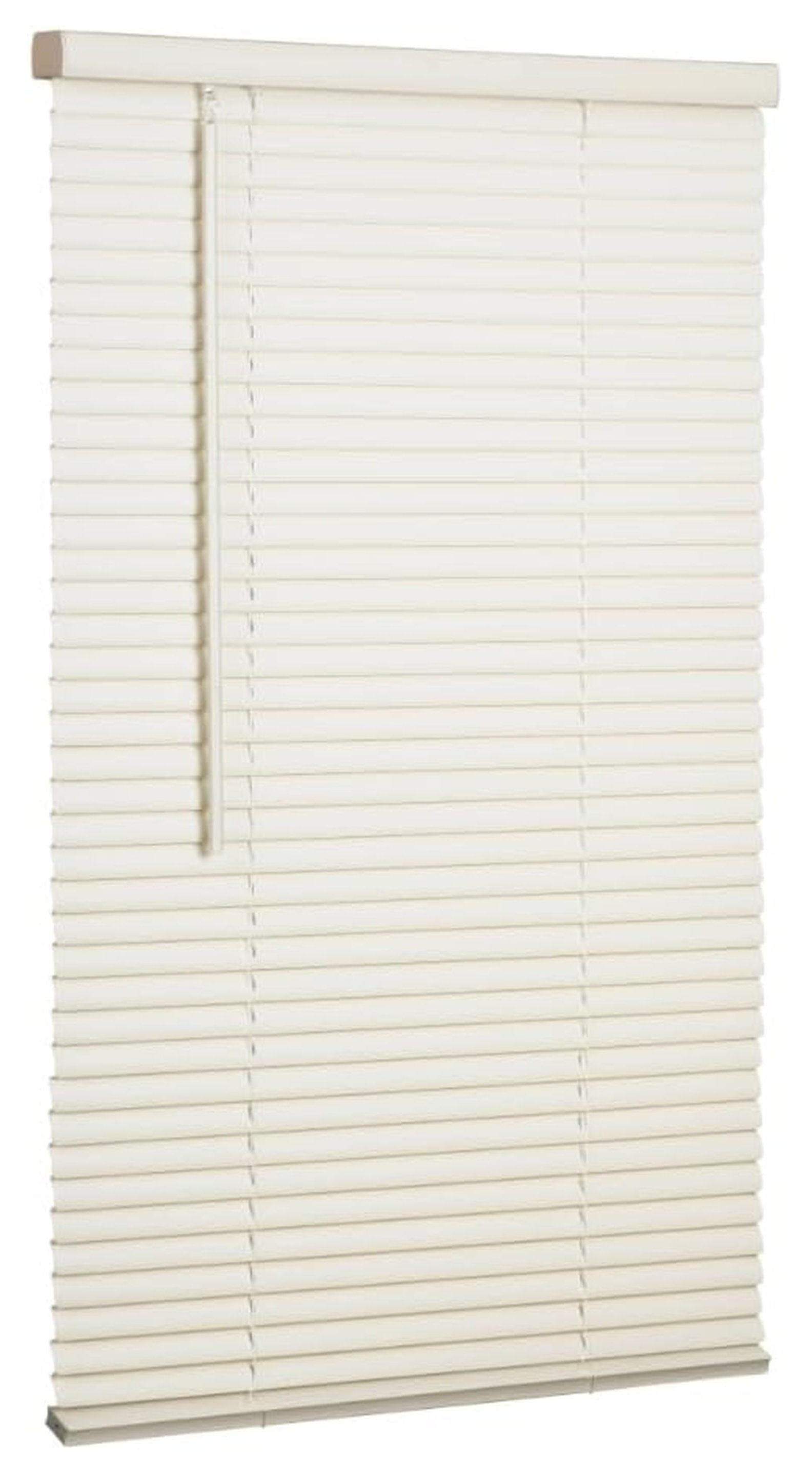 Cordless Mini Blind, 1" Vinyl Slats, 34.5" Wide x 64" Long - Alabaster ...